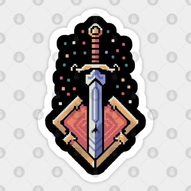 RETRO PIXEL 8bit Sword - Hardcore Gamer - Sticker | TeePublic