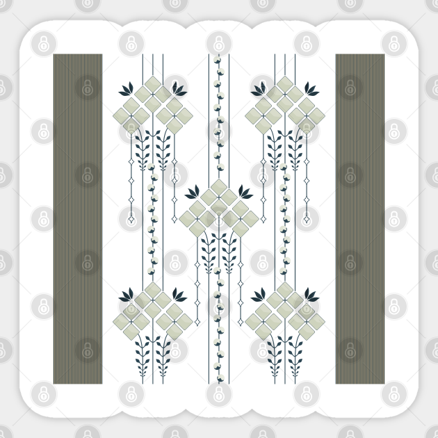 Karo flowers and curls pattern - Karo Pattern Flowers Baroque - Sticker ...