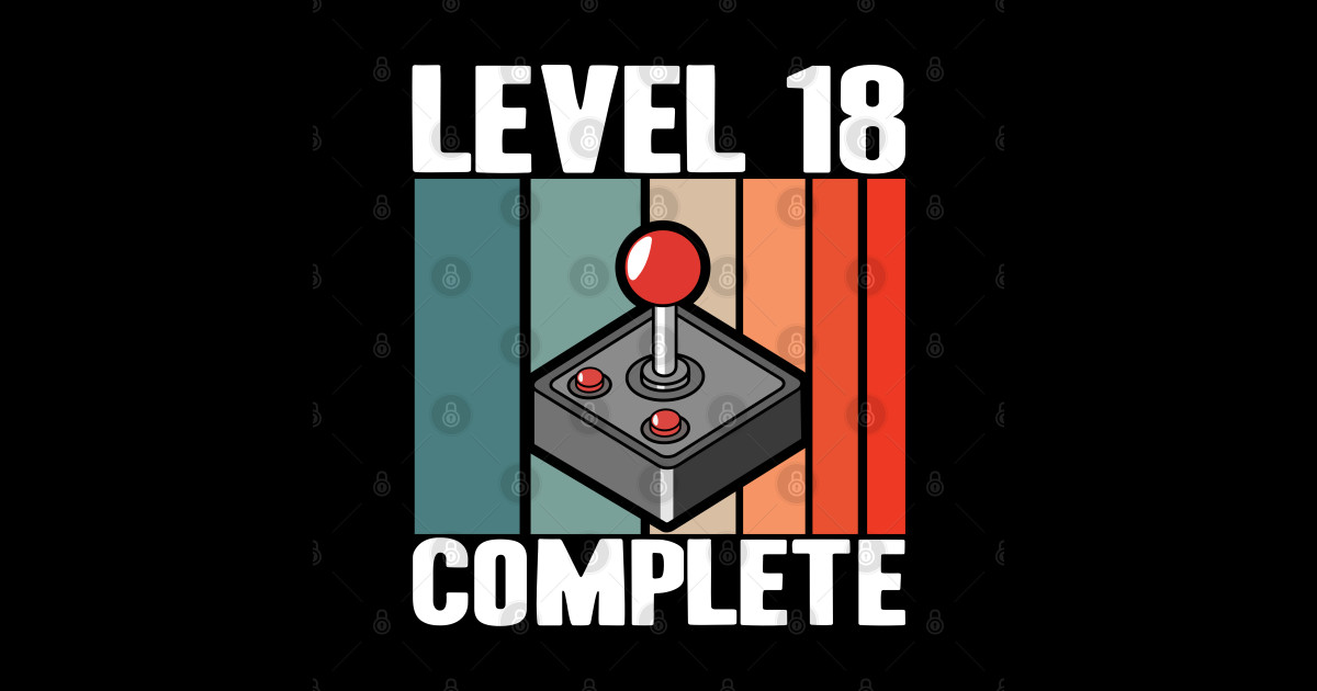 Level 18 Complete 18th Birthday 18 Years Gamer 2002 - Birthday ...