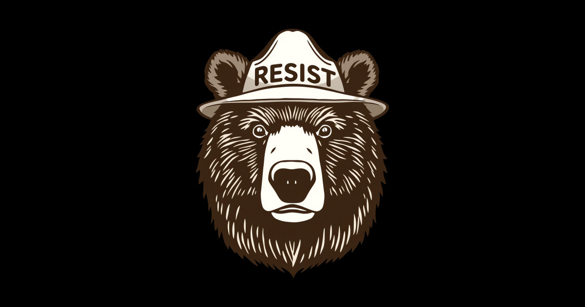 Resist Bear - National Park Art - Sticker | TeePublic