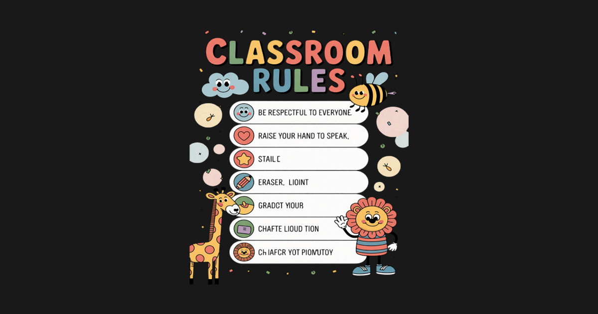 Back to School Classroom Rules Cute Teachers & Students - Classroom ...