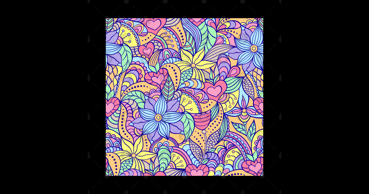 Colorful Doodle Design - Pink - Sticker | TeePublic