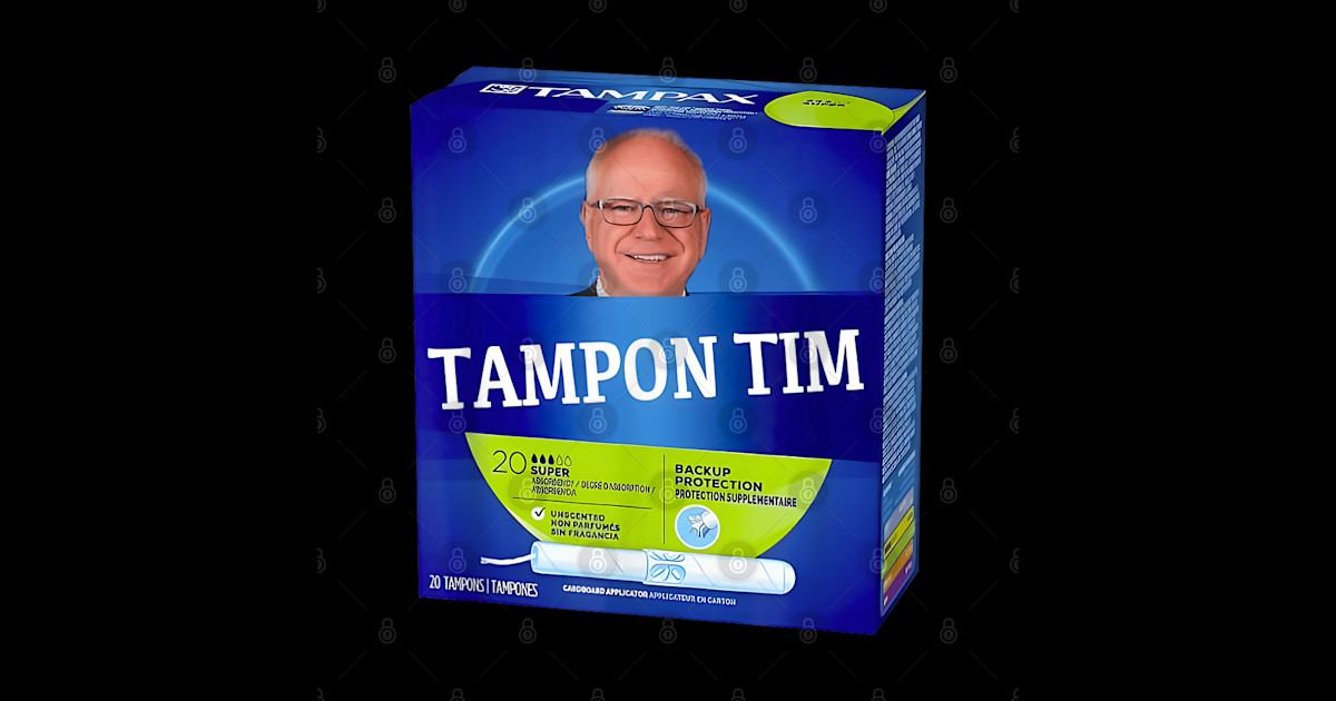 Tampon Tim Funny Kamalas Vice President Tampon Tim Sticker Teepublic