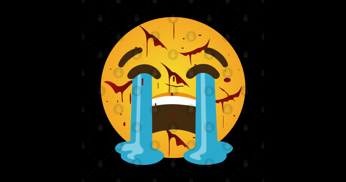 Loudly crying face - Sobbing, sad tears, crying out loud w scars ...