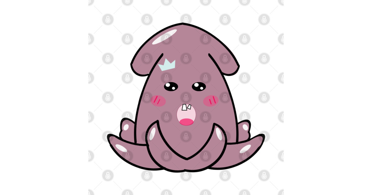 kawaii purple baby squid - Kawaii Purple Baby Squid - Kids T-Shirt ...