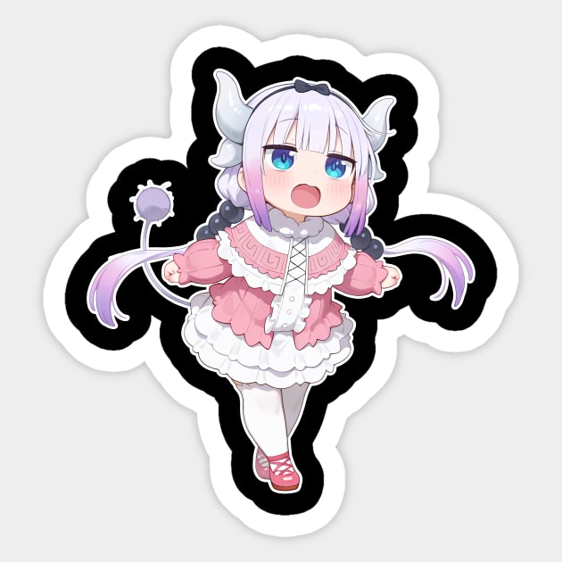 Kanna Kamui Being Cute - Kanna Kamui Dragon Maid - Sticker | TeePublic
