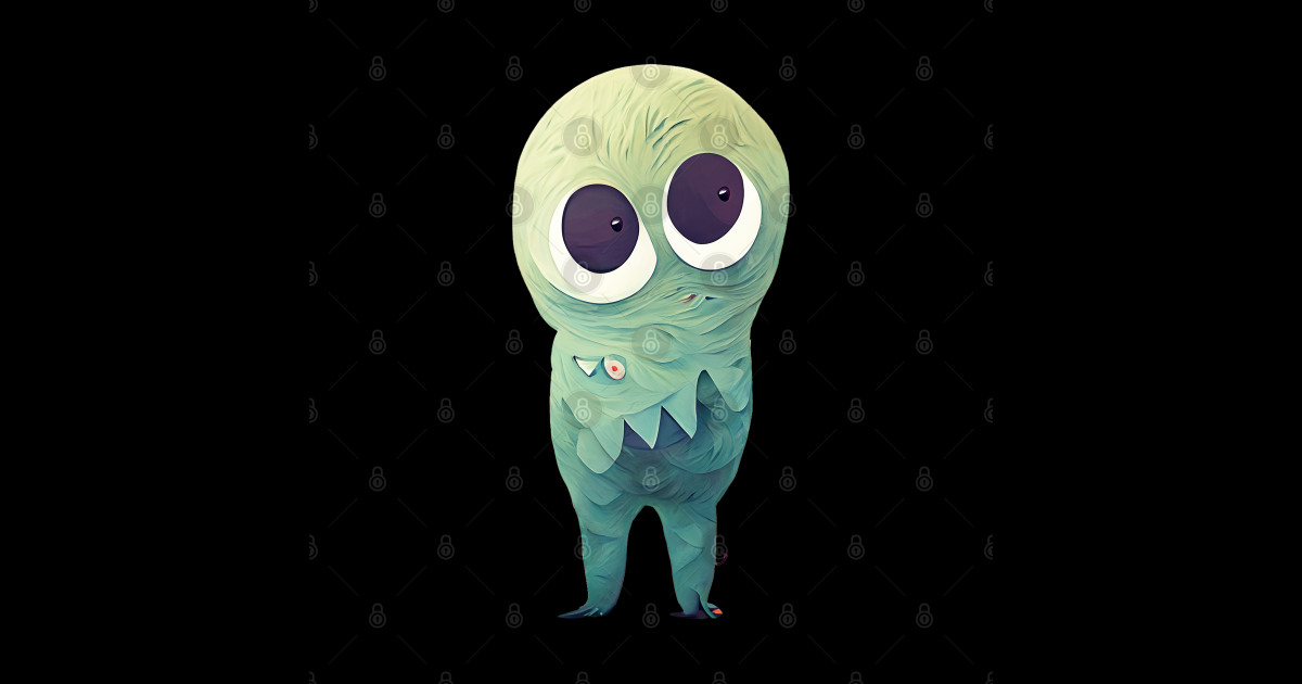 Cute Green Googly-Eyed Monster - Googly Eyed Monster - Sticker | TeePublic