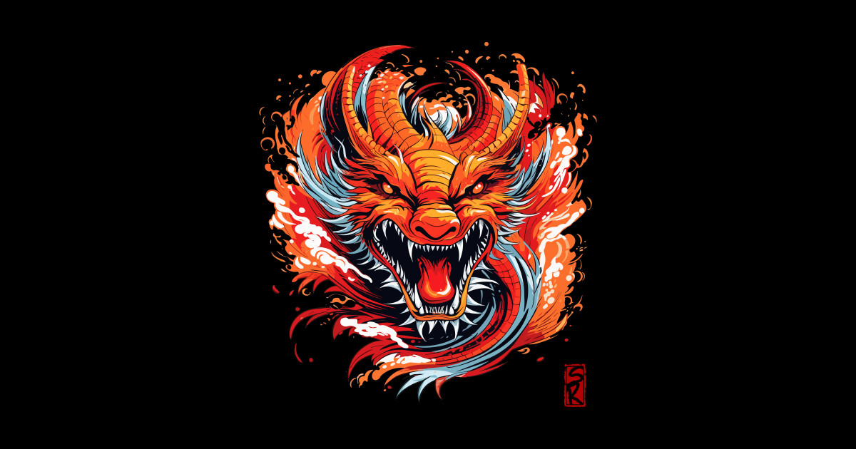 Fire dragon - Dragon - Sticker | TeePublic