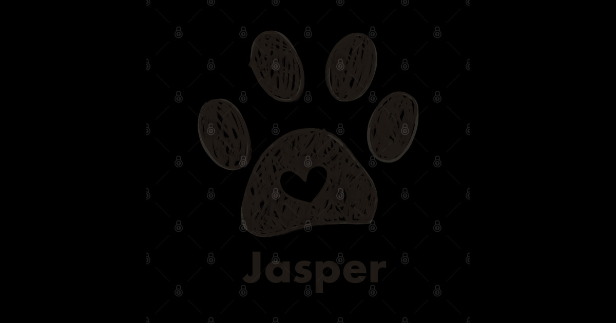 Jasper name made of hand drawn paw prints - Jasper Name Made Of Hand ...