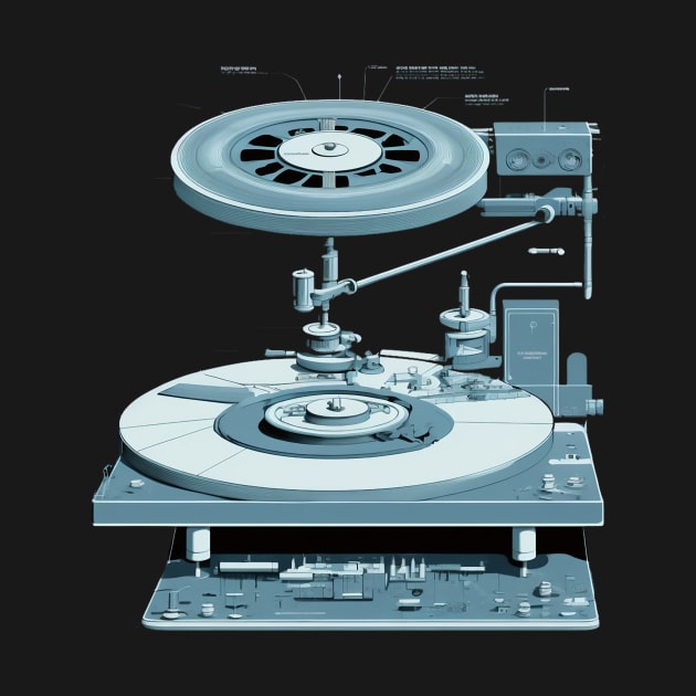 Turntable Exploded View - Turntable - T-Shirt | TeePublic