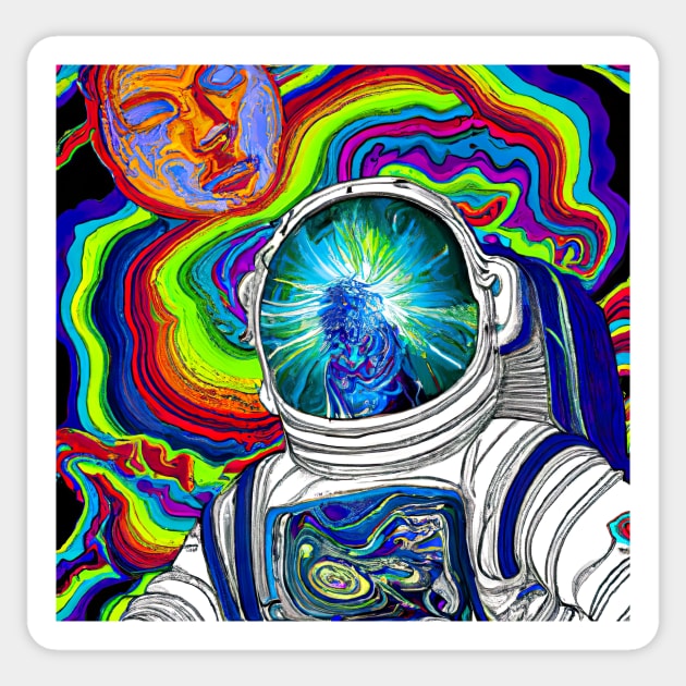 Trippy Spaceman - Astronaut - Sticker | TeePublic