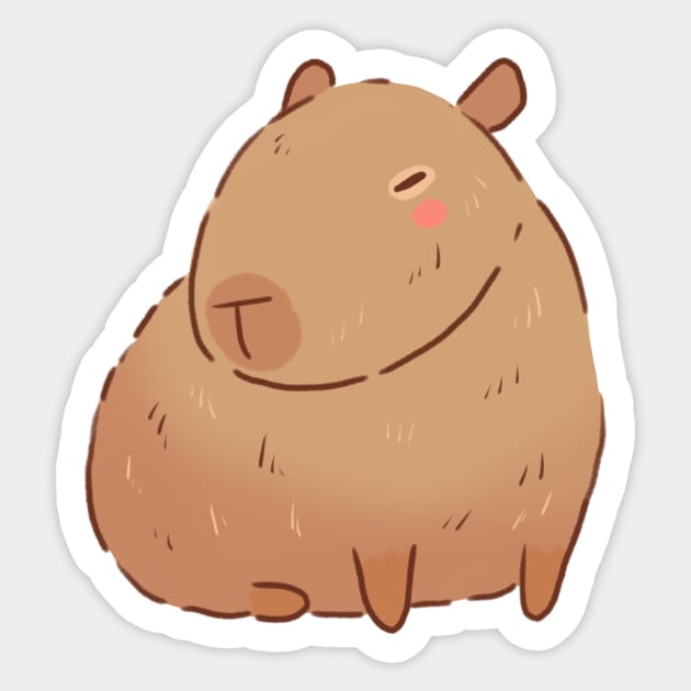 Cute Capybara illustration - Capybara - Sticker | TeePublic