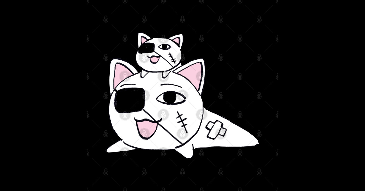 I draw the pirate neco coneco doodle of kagura and sakaki / funny ...