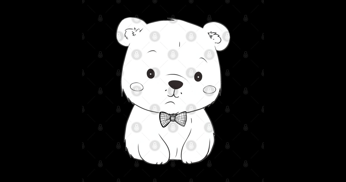 Сute bea & bow tie - Bear - Sticker | TeePublic