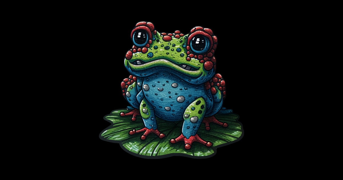 Cartoon colourful toad - Frogs - Sticker | TeePublic