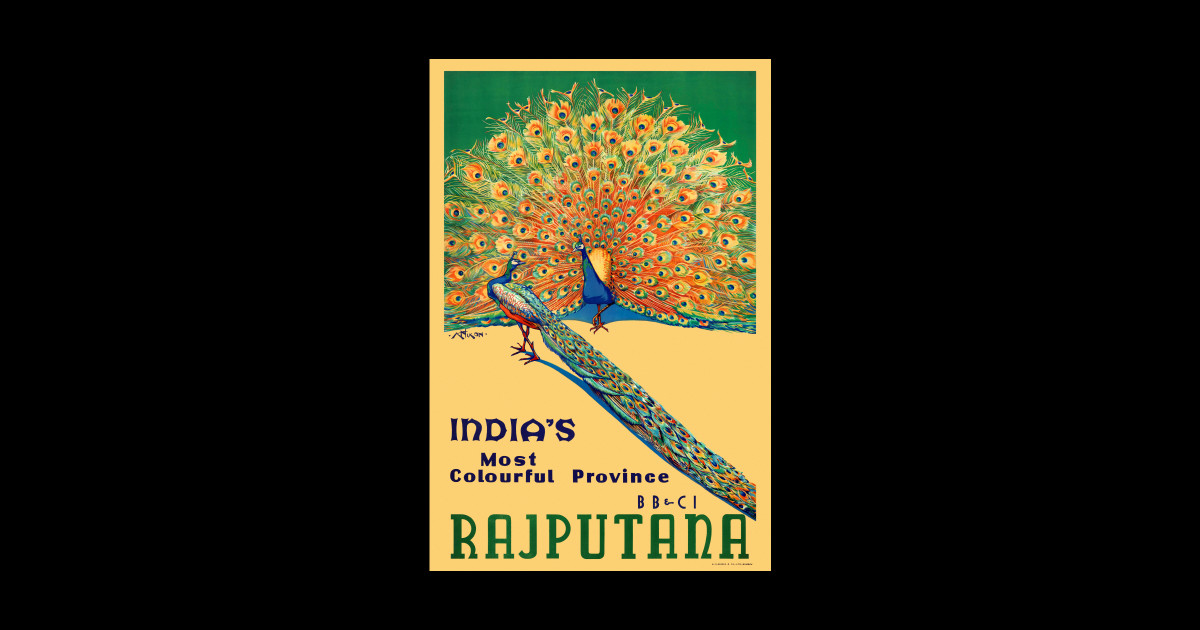 Rajputana India Vintage Travel Poster - India - Sticker | TeePublic