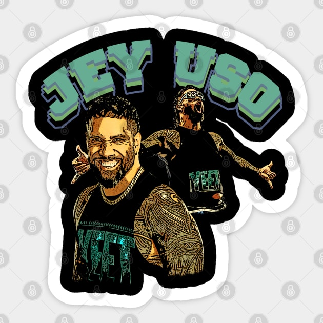 Jey uso // Vintage Style Design - Jey Uso - Sticker | TeePublic