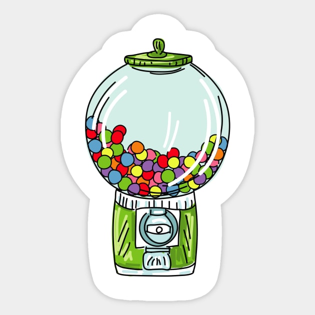 Retro Gumball Machine - Candy - Sticker | TeePublic