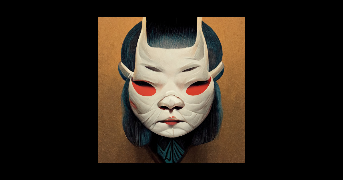 Oni Onna - Oni Mask - Sticker | TeePublic