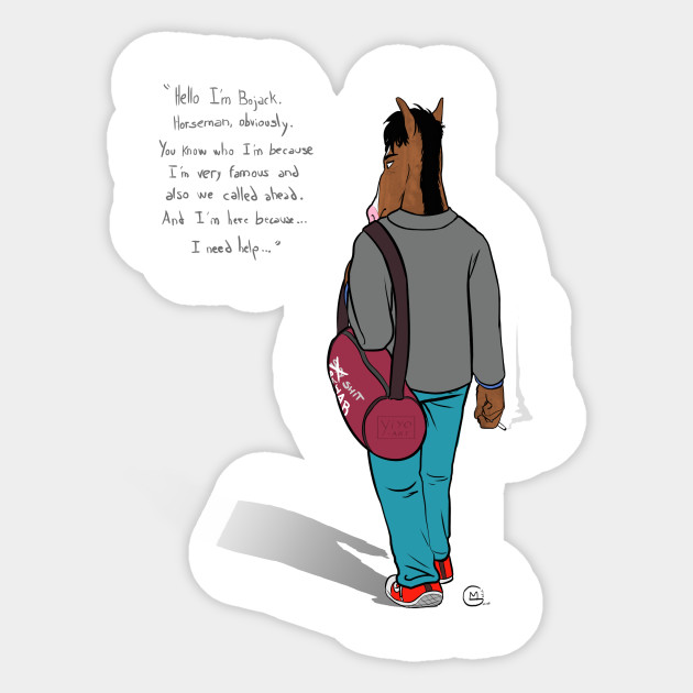 Bojack - I need help - Bojack Horseman - Sticker | TeePublic