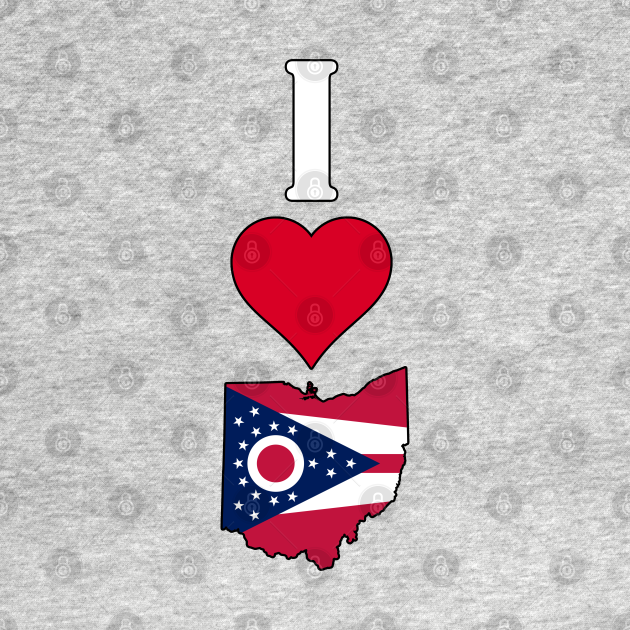 I Love Ohio Vertical I Heart Ohio State Flag Map - I Love Ohio - T ...