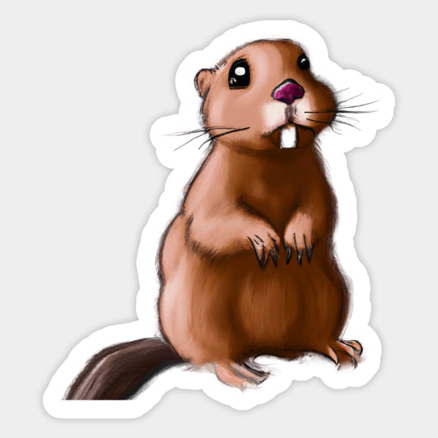 Cute Gopher Drawing - Gopher - Sticker | TeePublic