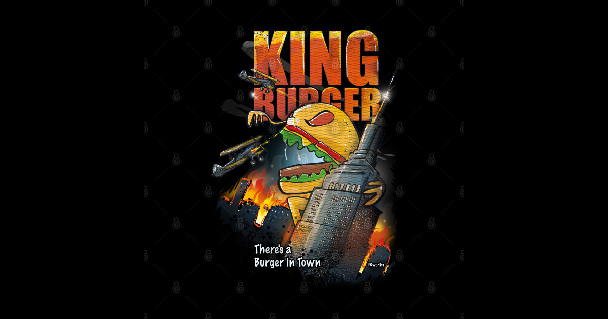 King Burger attack - Hamburger - Pin | TeePublic