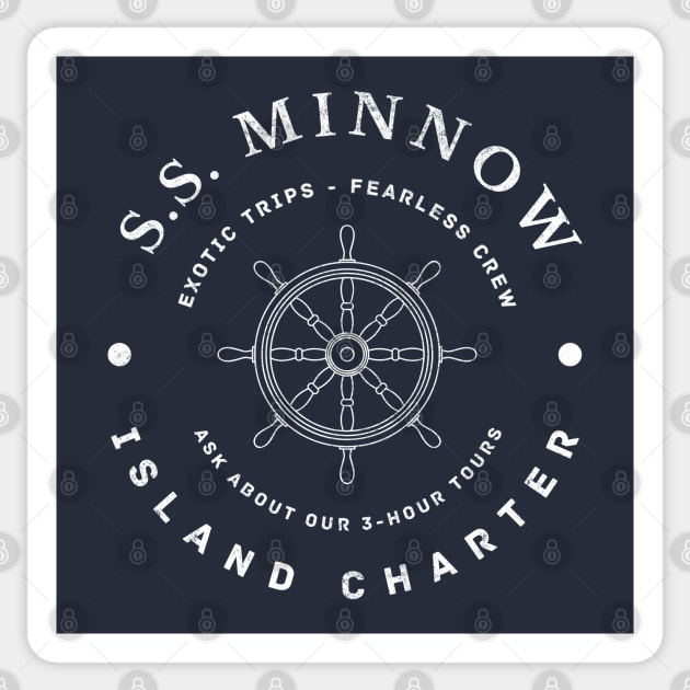 S.S. Minnow Island Charter - modern vintage logo - Ss Minnow - Sticker ...