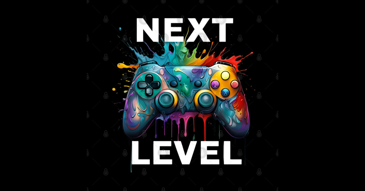 Next Level Gamer - Colorful Splash Art Controller - Gaming - Posters ...