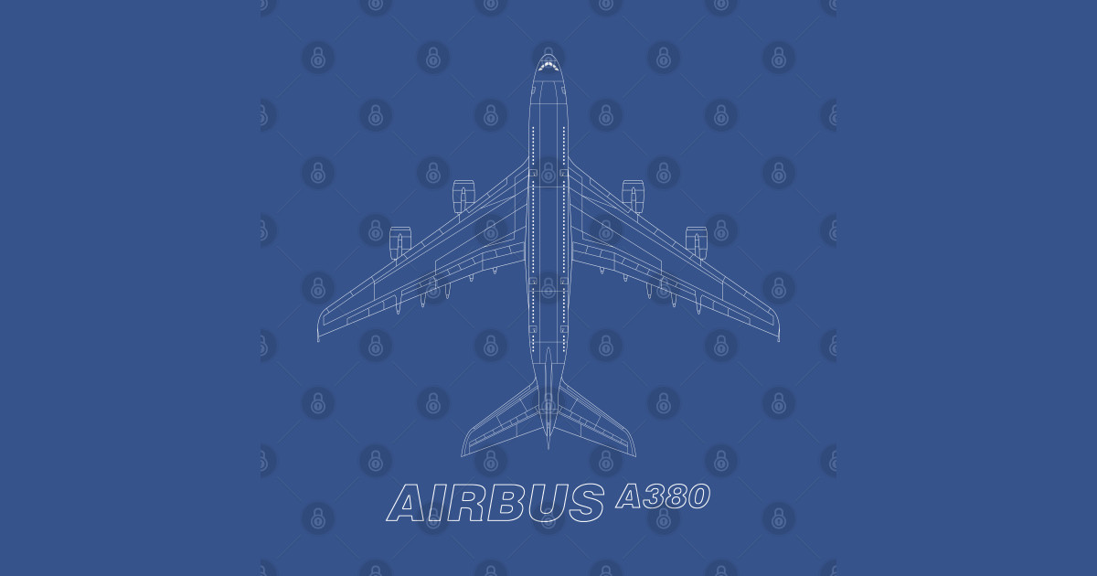 Airbus A380 Top View - Airbus A380 Airplane - T-Shirt | TeePublic