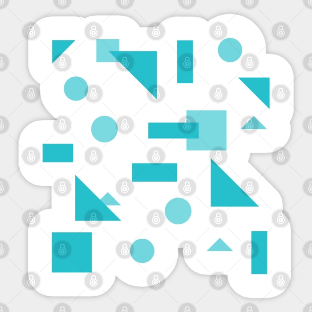 Full Blue Shapes - Shapes And Colors - Sticker | TeePublic