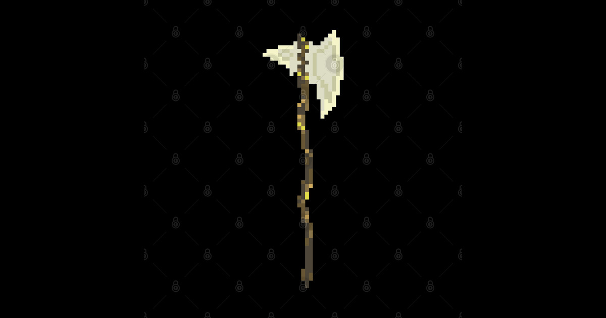 sharp axe pixel art - Pixel Weapon - Sticker | TeePublic