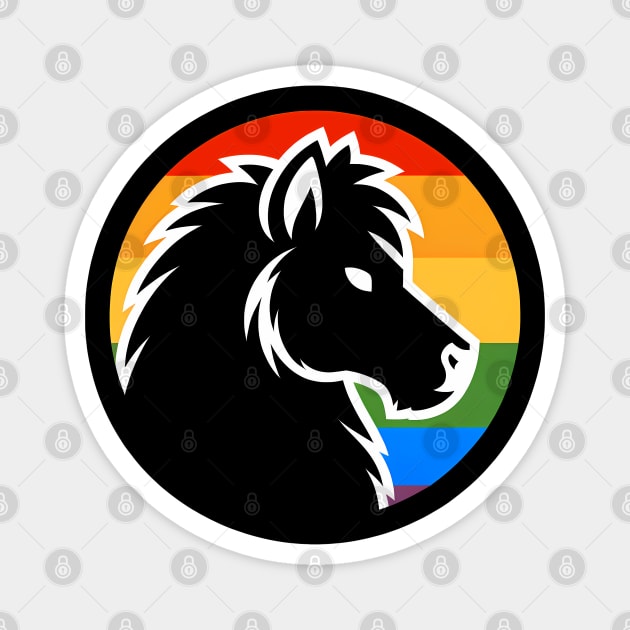 LGBTQ Pride Horse Anthro Furry Rainbow Logo - Furry - Magnet | TeePublic