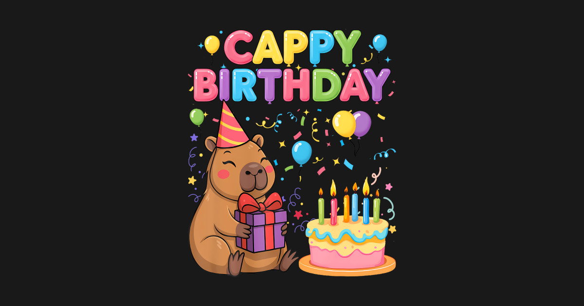Capybara Cap Hap Party - Capybara Birthday Party - T-Shirt | TeePublic
