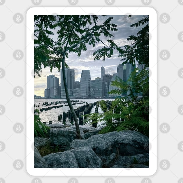 Manhattan Skyline New York City - Manhattan Skyline - Sticker | TeePublic
