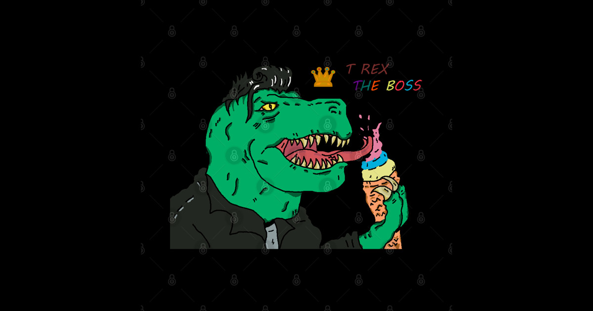 T rex eating ice cream - T Rex Dinosaur Eating Ice Cream - Sticker ...