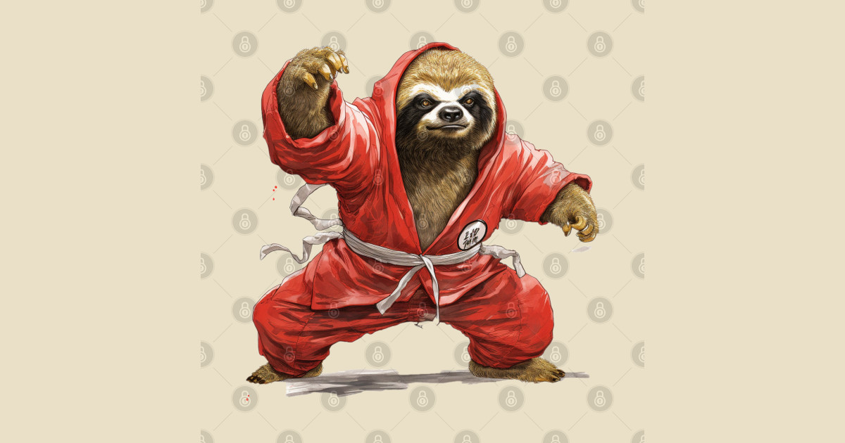 Kung Fu Sloth - Sloth Lover - T-Shirt | TeePublic