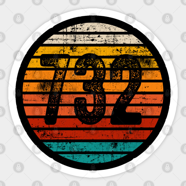 Distressed Vintage Sunset 732 Area Code - 732 Area Code - Sticker ...