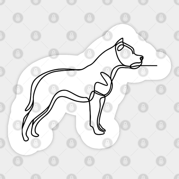 Pitbull Line Art - Pitbull - Sticker | TeePublic