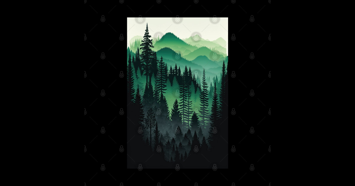 Forest - Mountains - Forests - Sticker | TeePublic