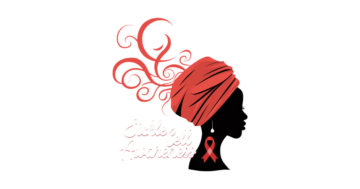 Sickle Cell Awareness Burgundy Ribbon Anaemia Black Women - Sickle Cell ...