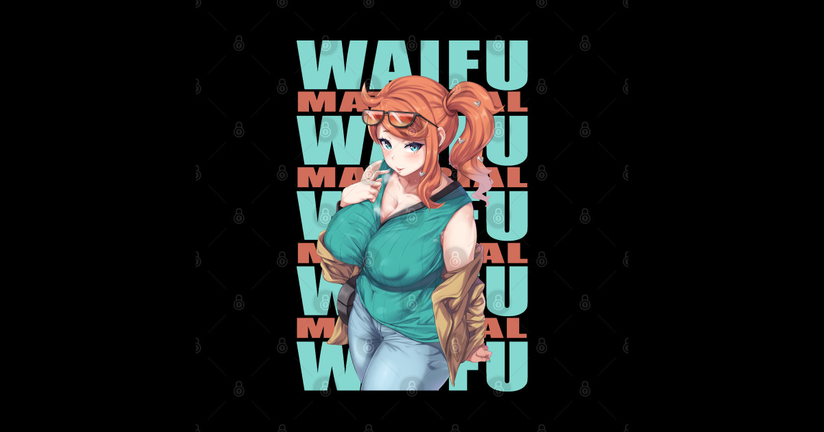 Lewd Anime Waifu Material 39 Waifu Sticker Teepublic