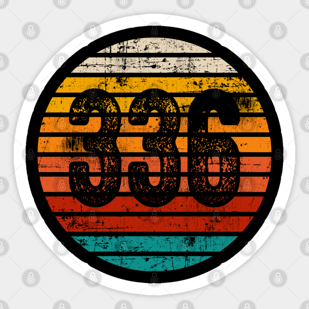 Distressed Vintage Sunset 336 Area Code - 336 Area Code - Sticker ...