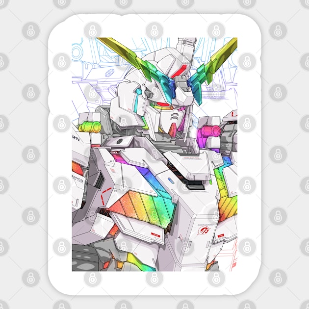 Rainbow Unicorn Mech - Robot - Sticker | TeePublic