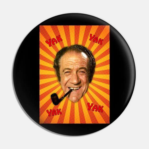 Sid James Laughing Yak Yak Yak Yak Design - Sid James - Pin | TeePublic