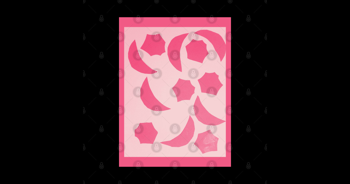 Pink Half Moon and Stars Pattern - Cute - Sticker | TeePublic