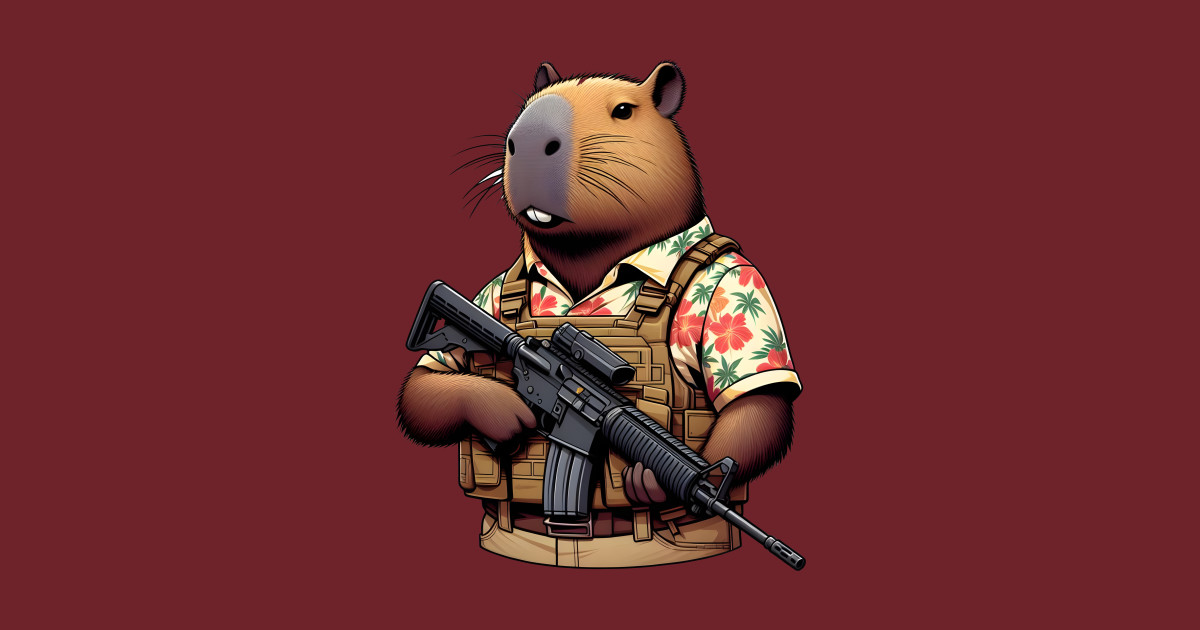 tactical capybara - Capybara - T-Shirt | TeePublic