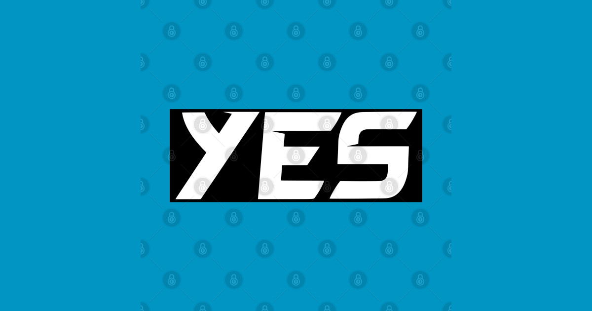 yes simple black white - Yes - T-Shirt | TeePublic