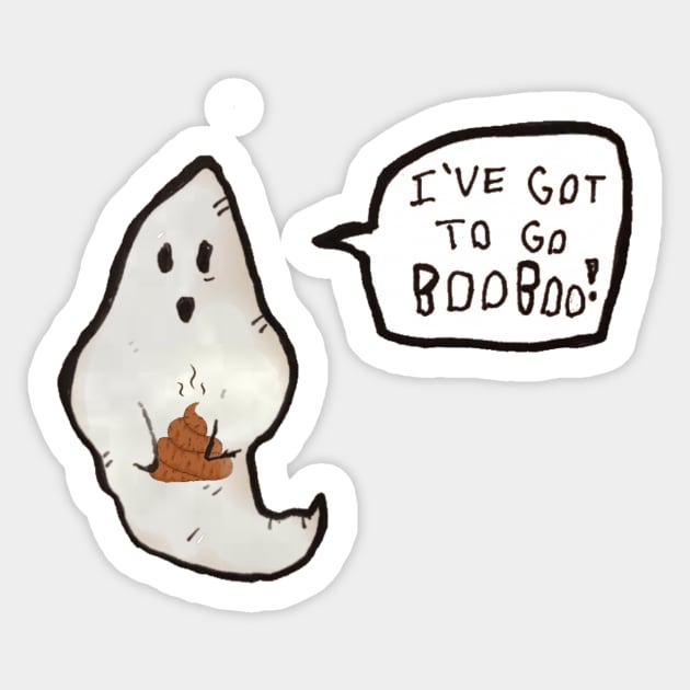 Poopy Ghost - Cute Ghost - Sticker | TeePublic