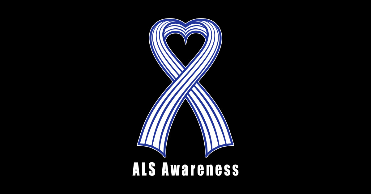 ALS Awareness Heart Ribbon - Amyotrophic Lateral Sclerosis - Sticker ...